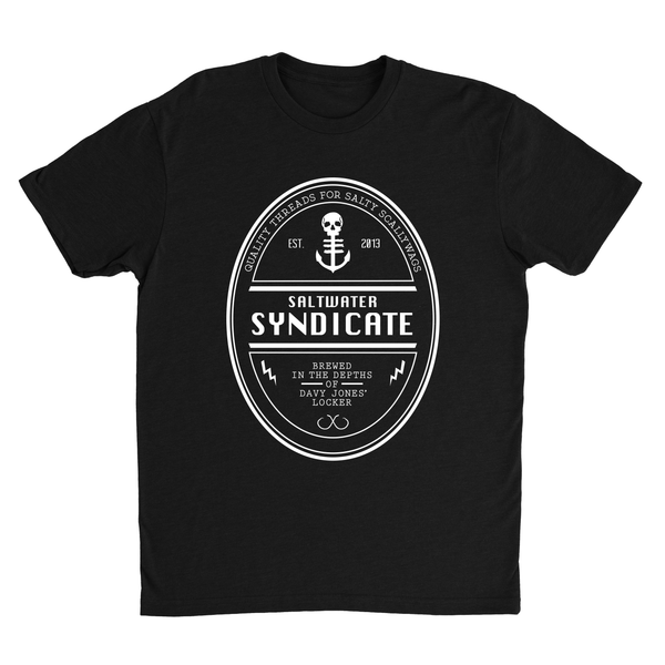 Beer Label Tee Shirt | Black | Saltwater Syndicate